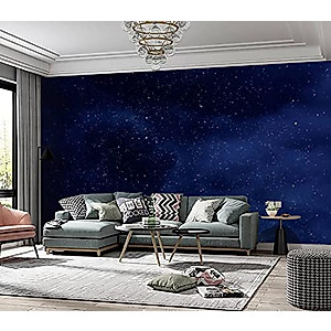 Night Sky Stars Soft Milky Way Universe as Texture Peel and Stick Wallpaper Removable Self-Adhesive Large Wallpaper Roll Wall Mural Sticker Home Decor for Living Room Bedroom