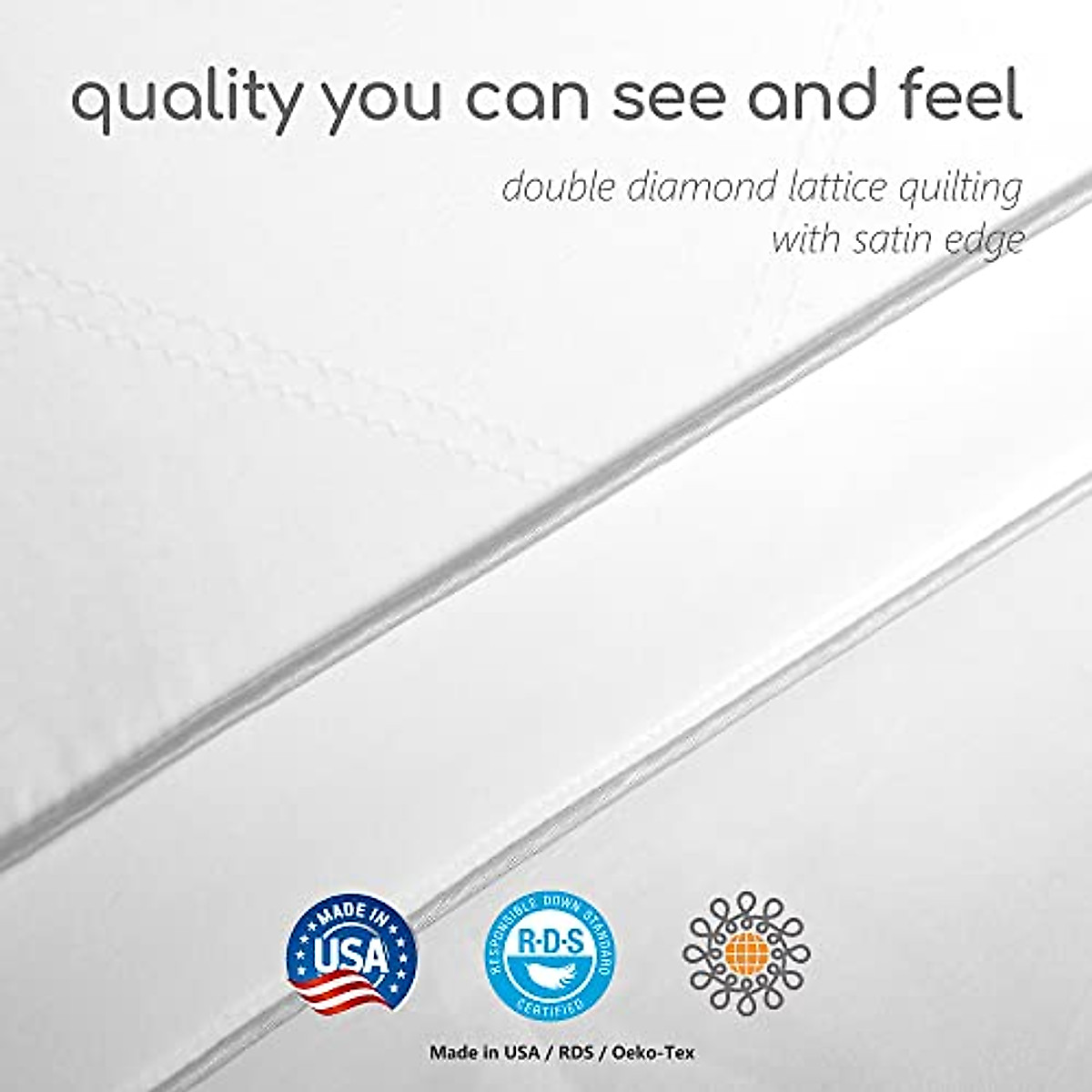 Dreamhood Luxury Goose Feather Down Pillow King Size Set of 2 - Made in USA Firm Gusseted Bed Pillows for Sleeping with Soft Premium 500 TC Cooling Cotton Shell