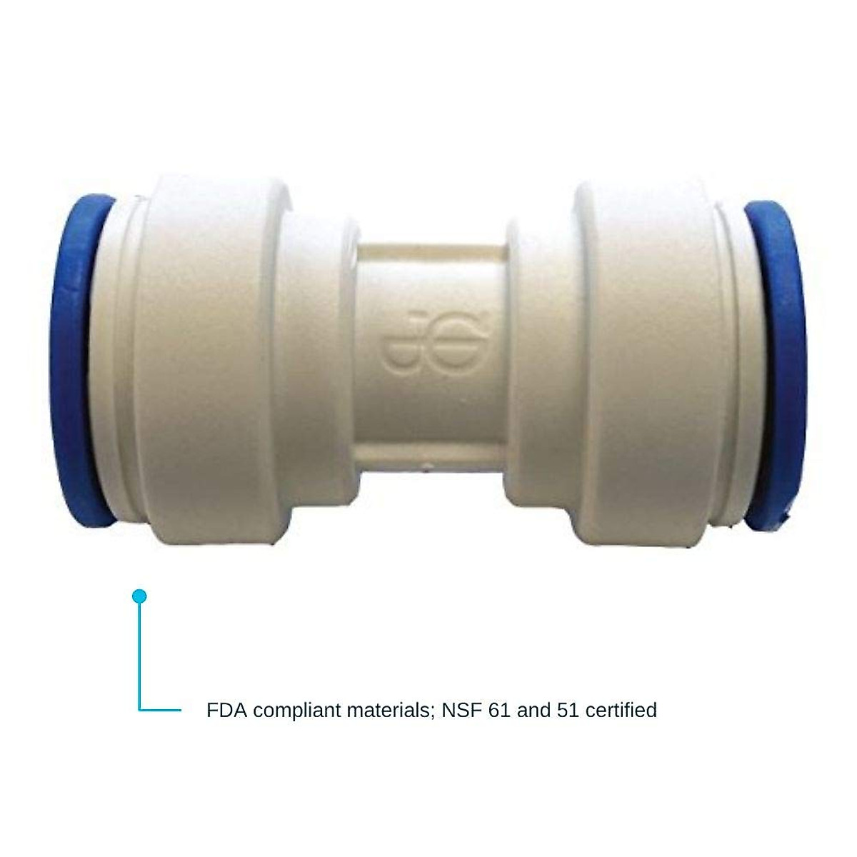 John Guest Speedfit 5/16 Inch OD Union Connector, Push to Connect Plastic Plumbing Fitting, White, NC2112P