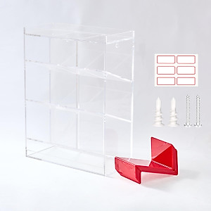 CiaoHER Clear Acrylic Tube Rack 9 Compartment Wall Mounting or Countertop with Pull-out Trays for Each Compartment, 12" W x 5.5" D x 16" H