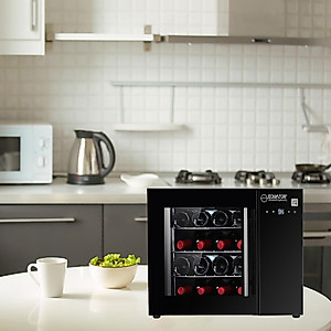 Equator 16 Bottle Wine Refrigerator, Single-Zone, Freestanding/Built-in, Anti-UV Glass Door, Temp Range 41°F-71.6°F, Touchpad Controls, Auto Defrost, 110V