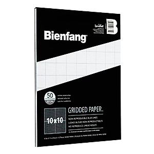 Bienfang Designer Grid Graph Paper Pad, 10x10 Cross Section, 8.5 x 11 Inches, 50 Sheets