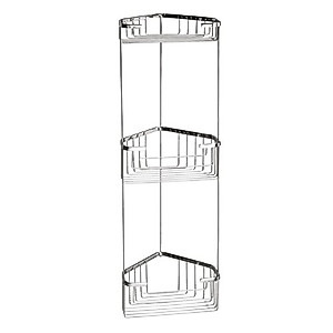 Gedy Gedy 2484 Wire Corner Triple Shower Basket, Chrome