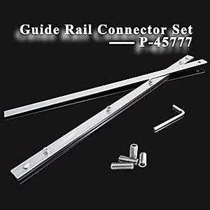 Guide Rail Connector Set P-45777 for Makita Track Saw Long Cuts， Also Compatible with Festool, Fit for DeWalt, Fit in Integrated Guide Rail T-Slots for Secure Cutting, 2 PCS, Sliver