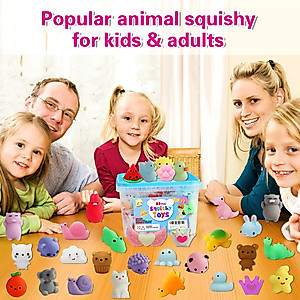 80Pcs Party Favors for Kids 4-8, Kawaii Squishies Mochi Squishy Toy Bulk Fidget Sensory Toys Birthday Gifts for Boys Girls Goodie Bag Christmas Stocking Stuffers Treasure Box Classroom Prizes