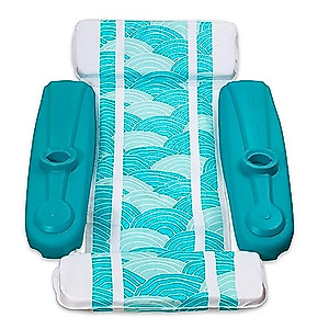 XtremepowerUS Water Pool Padded Floating Chaise Lounger Large for Adults with Headrest, Backrest, Footrest & Cupholder