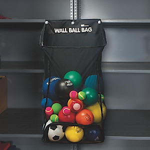 S&S Worldwide Cart and Wall Ball Bag. Large (36" L x 19-1/2" x 9") Mesh Bag with 2 Metal Grommets to Hang. Easy Access Through Open Top or Zippered Bottom. Perfect for Garage, PE Closet or Anywhere!