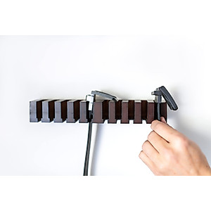 Belt Hanger for Closet -Beechwood Belt Organizer for Closet (10.75” x 2.5” x 1.7”)- Belt Holder for Closet w/Mount Hardware - Dark Wood Finish Belt Rack for Closet- Belt Hangers for Men for 10 Belts