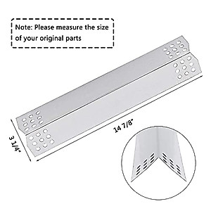 Hisencn Replacement Parts for Master Forge 1010037 Gas Grill Models, Stainless Steel Burners, Stainless Heat Plates Tent Shield and Cooking Grids Grill Grate Repair Kit