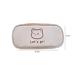 Kawaii Pencil Case Cute Pencil Case Aesthetic Cute Pencil Pouch Cute Stationary Kawaii School Supplies for Teen Girls (Off White-C)…