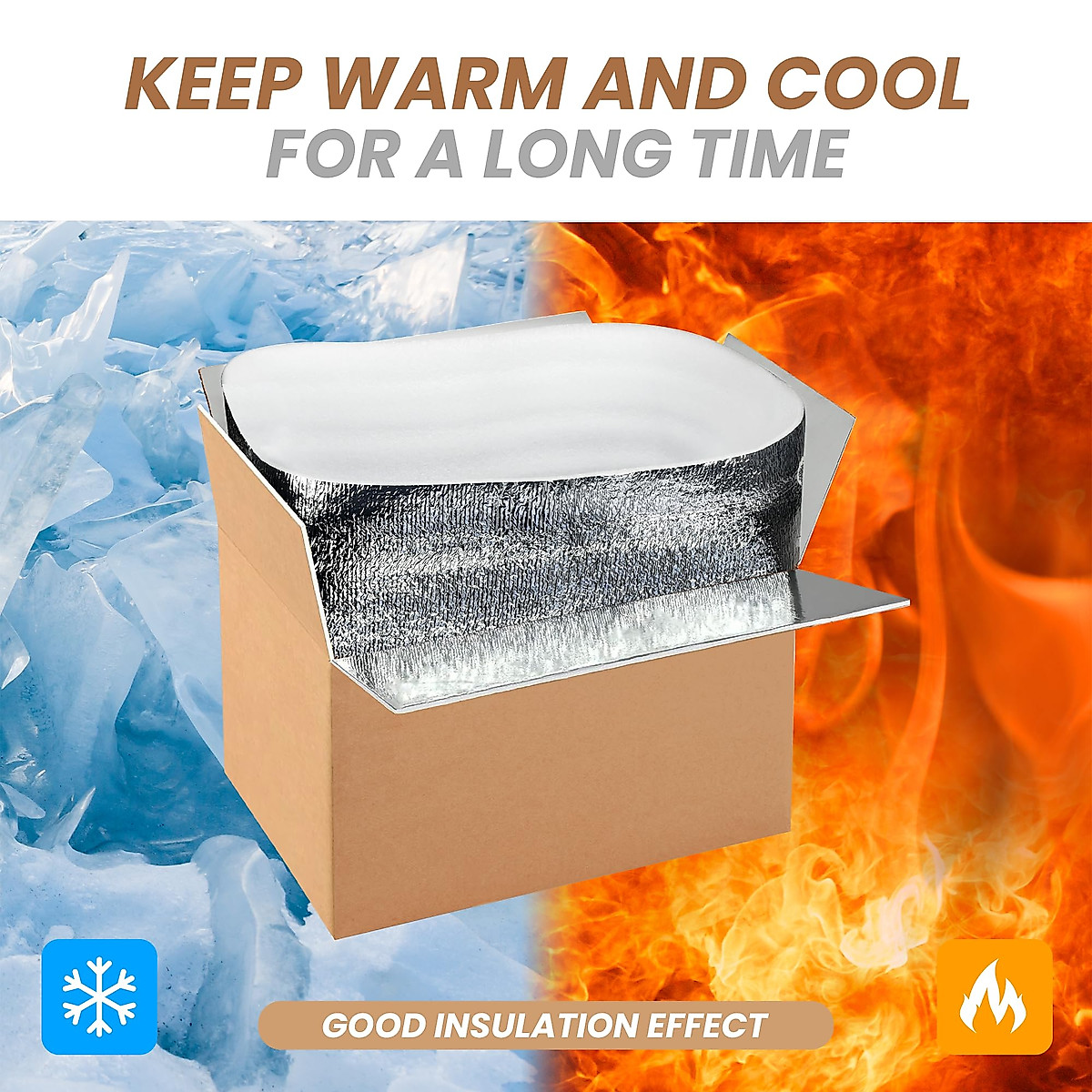 YSSOA Thermo Chill Double Insulated Carton with Foil Insulated Bag Liner, Small Mailing Box, Shipping Box for Mailing, Shipping, Packing, Moving,Box Inside Dimension 6’’x5’’x9’’, 2 Pack.