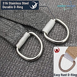 SUNNY GUARD Sun Shade Sail 10'x10'x14' Right Triangle Dark Grey UV Block Sunshade for Backyard Yard Deck Patio Garden Outdoor Activities and Facility