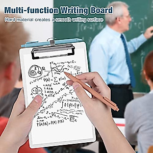 Piasoenc Wood Clipboards, Recycled Hardboard Clipboards, White Clipboard for Office, School, Teacher, A5 Standard Size 6" x 9", Paper Clip Holder, Document Holder, Writing Board with Pen Holder