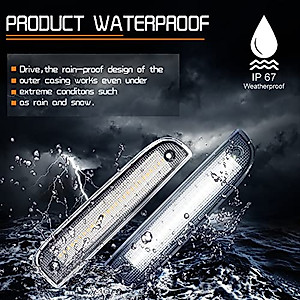 Tonsya White Led Clear Lens kit Compatible With 1997 1998 1999 2000 2001 Jeep Cherokee Front Bumper side Corner Parking Marker Light CH2551118,CH2550118,55055147,55055146