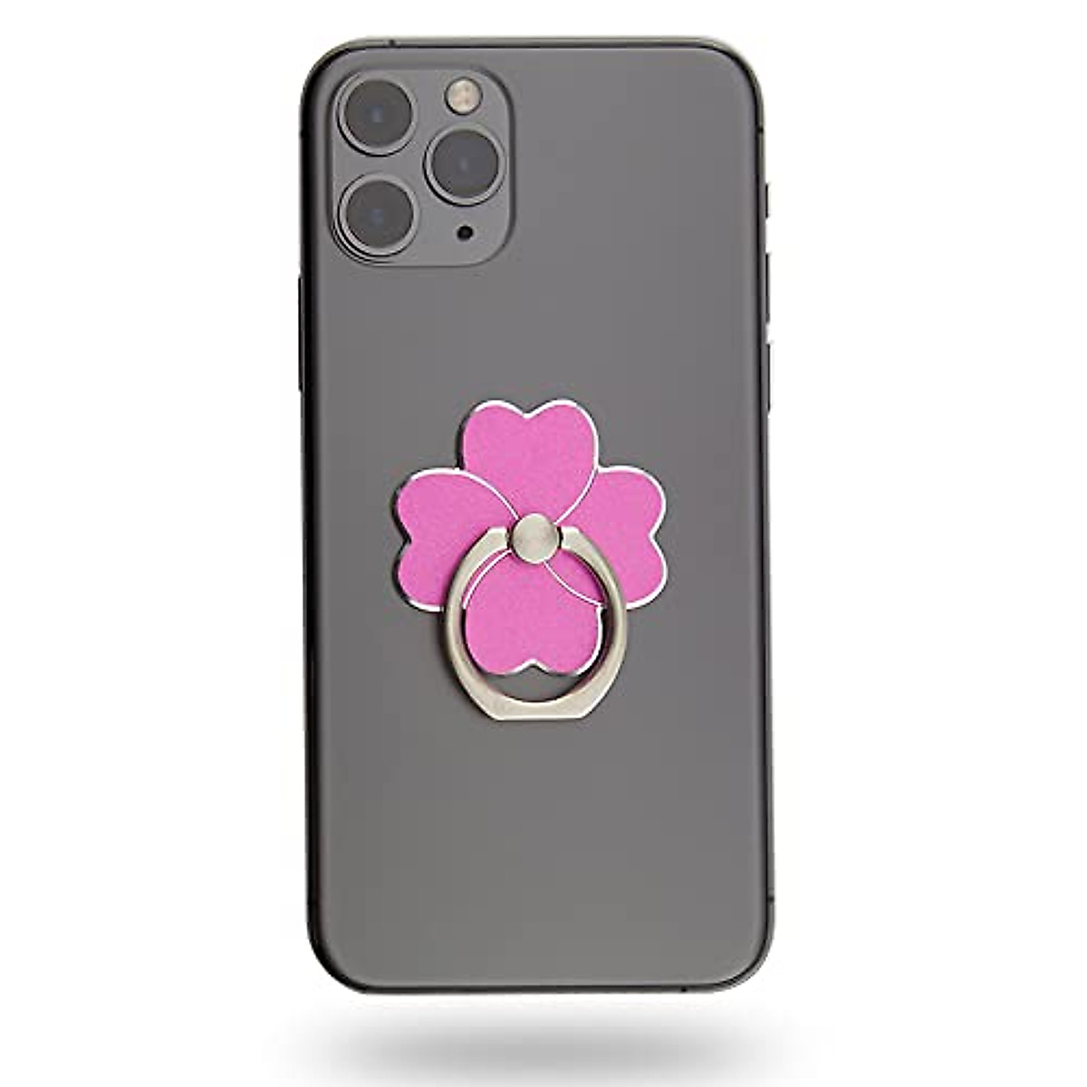 Lucky Grass Cell Phone Ring Holder for Hand, Zinc Alloy Phone Back Ring Grip for Finger or Case (Pink)