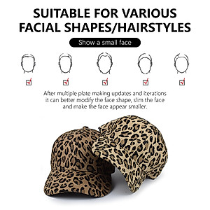 AULPEE Women's Baseball Cap,Low Profile Leopard Print Adjustable Hat,Vintage Baseball Hat (Dark Leopard)