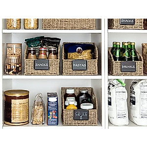 StorageWorks Round Paper Rope Storage Baskets & StorageWorks Seagrass Wicker Baskets