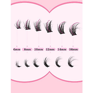 DIY Lash Extension Kit Fluffy Flat Lash Clusters with Kit Lash Bond and Seal and Cluster Eyelashes Applicator Tool D Curl Eyelash Extension Kit Individual Lashes Cluster by FANXITON