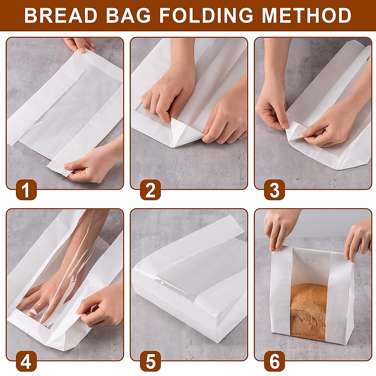 25PCS Paper Bread Bags-White, Sourdough Bread Bags for Homemade Bread, Large Bakery Bags with Window Includes 25PCS Label Seal Stickers for Homemade Bread Storage(13.7x8.3x3.5 inch)