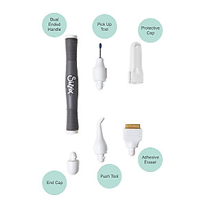 Sizzix Sticky Pick Up & Push Craft Set Tool Perfect for Intricate Papercraft, Cardmaking, Model Parts, Diamond Art, Sequins & More, One Size, White/Grey