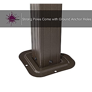 LUCKYBERRY 10' X 12' Outdoor Hardtop Galvanized Steel Roof Double Top Permanent Gazebo Canopy Curtains Aluminum Frame Patio Garden Gazebo with Netting