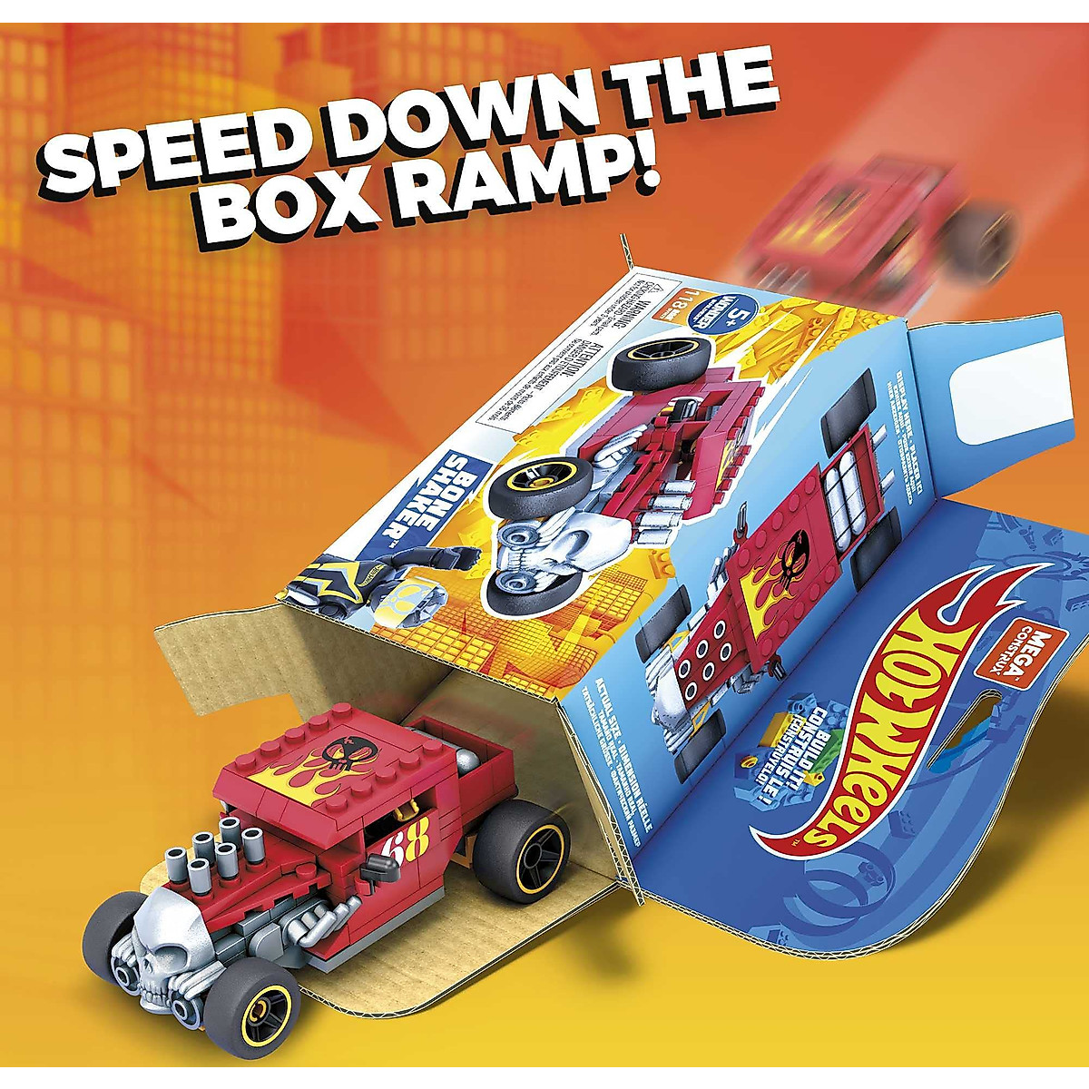 Hot Wheels Mega Construx Bone Shaker Construction Set, Building Toys for Kids 5 Years and Up