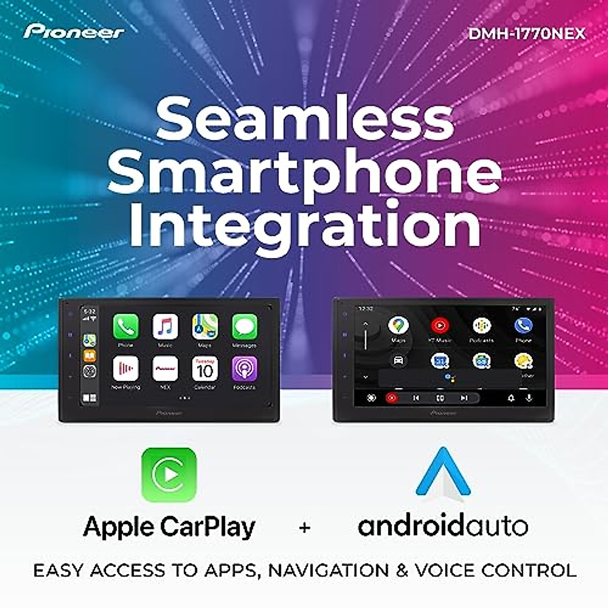 PIONEER CAR DMH1770NEX 6.8-inch Capacitive Touchscreen, Bluetooth, Back-up Camera Ready Android Auto, Apple CarPlay, SiriusXM-Ready - Multimedia Digital Media Receiver