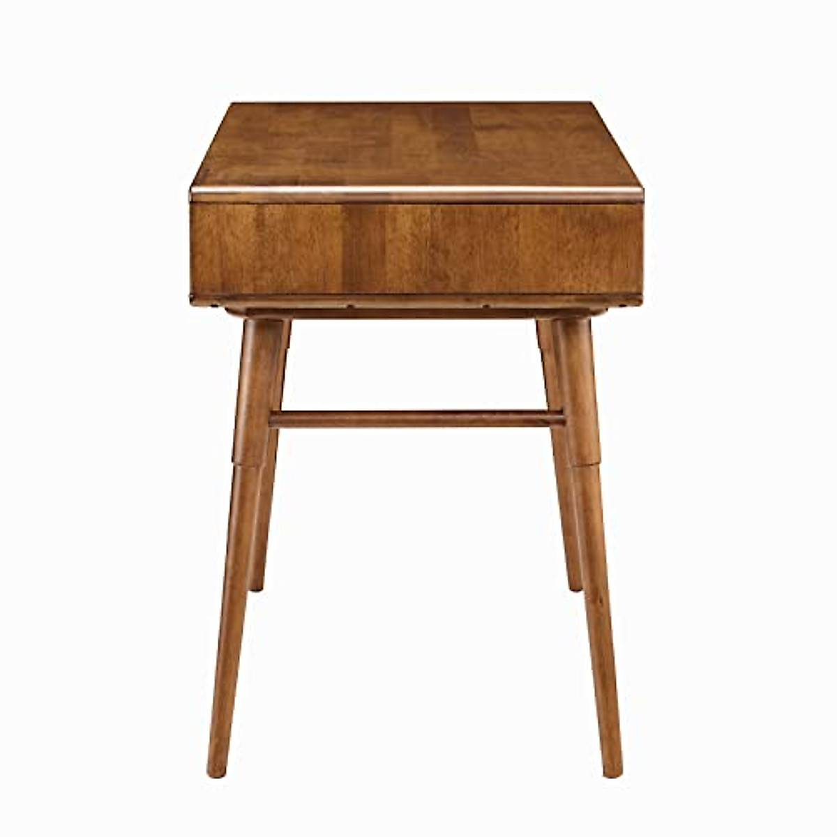 LuuLake Mid Century Modern Desk Writing Desk with Drawers Solid Wood Desk for Home Office Small Study Table Walnut 48x18