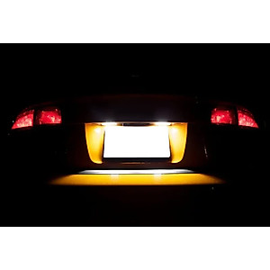iJDMTOY OEM-Fit 3W Full LED License Plate Light Kit Compatible With Audi 1998-2005 A6 S6 RS6 Avant Wagon ONLY, Powered by 18-SMD Xenon White LED & Can-bus Error Free