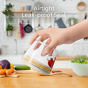 Glass Meal Prep Containers Overnight Oats Containers with Pop Lids,Airtight Food Storage Containers Reusable, Glass Bowl Wide Mouth Jars for Cereal Fruit Milk Salad Yogurt 4-Piece set 14oz 400ml