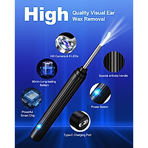Ear Wax Removal Kit,Ear Cleaner with Camera,Ear Cleaning Kit 1269P HD Otoscope with Lights and 6 Ear Picks, Earwax Removal for Adults and Children