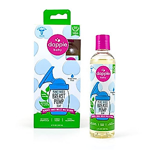 Dapple Breast Pump Soap Baby, 8 Fl Oz Bottle, Fragrance Free, Plant Based & Hypoallergenic Liquid Soap - Easy Rinse Formula Removes Milk Residue & Leaves No Taste