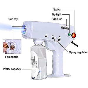 EMENG Disinfecting Spray Gun Sanitizer Atomizer Portable, Nano Blue Light Steam Sterilizing Spray Gun for Lawn and Beach Herbicides in Garden and Hair Care