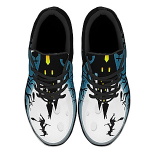 Halloween Shoes for Men Women Running Sneakers Breathable Casual Sport Tennis Shoes Black Size 5