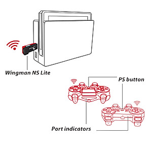 Brook Wingman NS Lite Converter- Support Xb Series X/S/One/360, PS5/PS4/PS3, Xb Elite 1/2, Switch Pro Controllers on Switch and PC(X-Input) Gaming Console, Supports Remap, Marco, and Adjustable Turbo