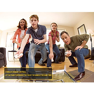 PGYFDAL 4 Packs Classic Remote Controller Compatible for Wii Wii U Console, Gamepad with Soft Silicone Sleeve and Wrist Strap (Black+White+Red+Blue)