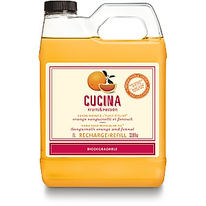 Fruits & Passion [Cucina - Sangunelli Orange and Fennel Liquid Hand Soap Refill, Kitchen Hand Soap Refill, Vegan & Cruelty-Free, All Natural Moisturizing Hand Wash Refill (33.8 fl oz)