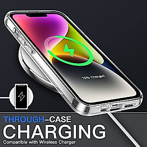 JETech 3 in 1 Case for iPhone 14 Plus 6.7-Inch, with 2-Pack Screen Protector and Camera Lens Protector, Non-Yellowing Shockproof Bumper Phone Cover, Full Coverage Tempered Glass Film (Clear)