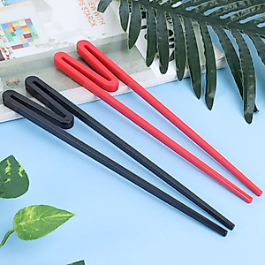 8 Pairs Training Chopsticks for Kids 9 Inches Plastic Chopsticks Reusable Non-Slip Chop Sticks(Black, Red)