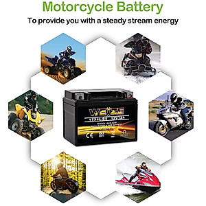 Weize YTX4L-BS High Performance-Rechargeable-Sealed Motorcycle Battery Compatible With Polaris Scrambler, Sportsman 90, Honda Scooters NQ50 Spree,Kawasaki 110 Can-Am DS70,Yamaha TTR125E/LE