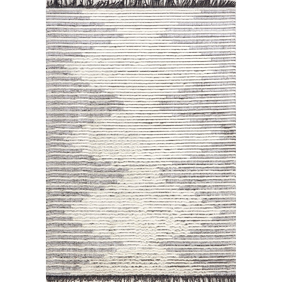 nuLOOM Morgan Contemporary Shag Fringe Area Rug, 5x8, Light Grey