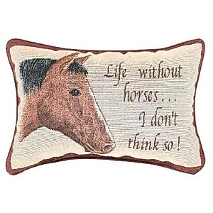 Manual 12.5 x 8.5-Inch Decorative Throw Pillow, Life without Horses