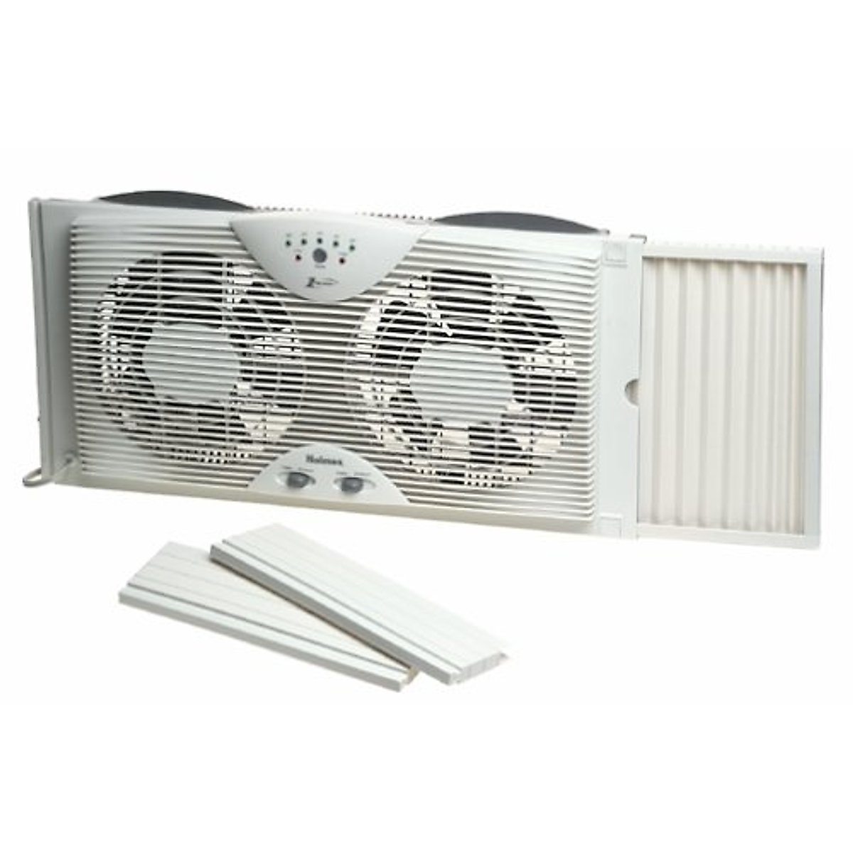 Holmes Dual 8" Blade Twin Window Fan with LED One Touch Thermostat Control