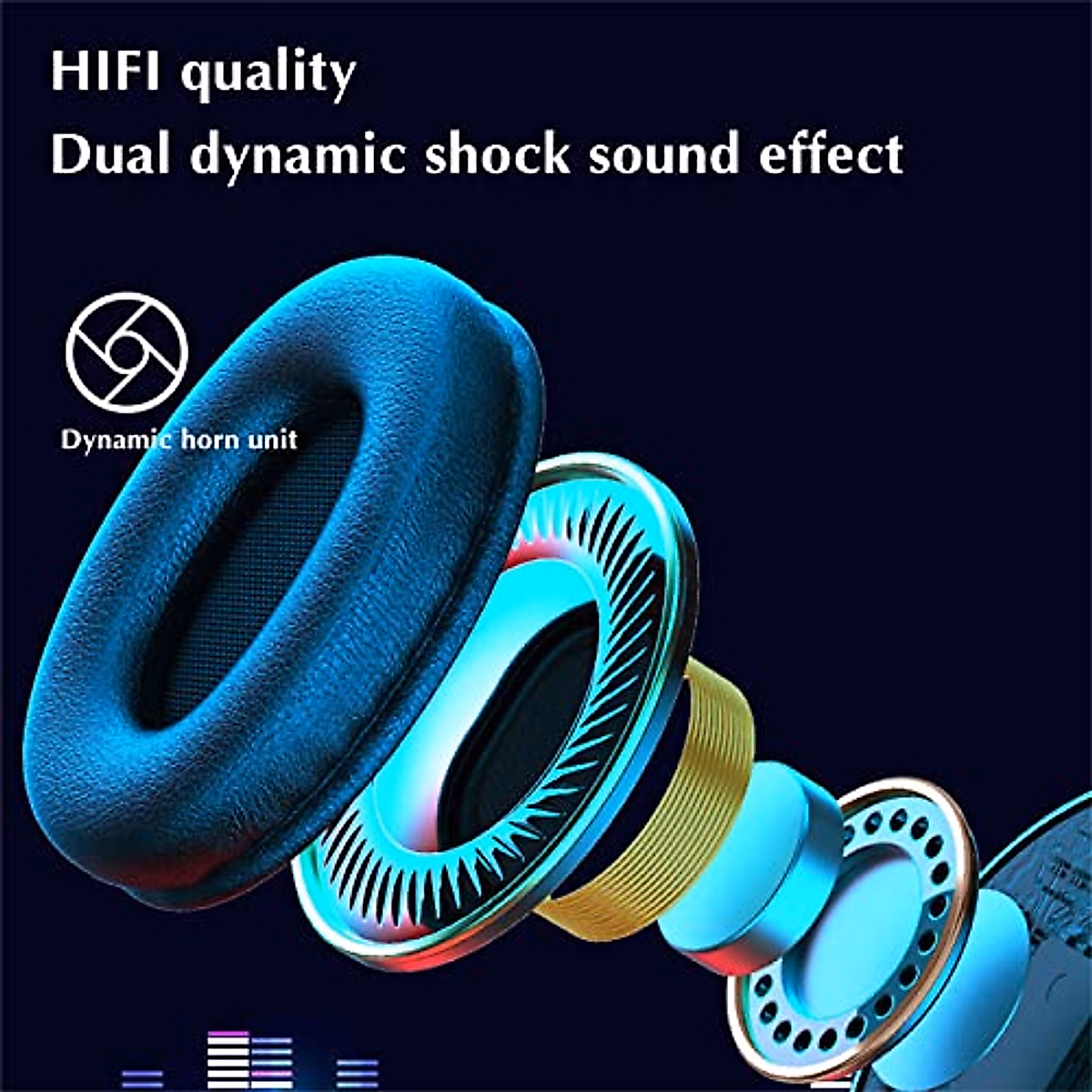 Head-Mounted Folding Wireles Bluetooth Headset - 7-Color Gradient Aperture Built in Mic Wireless Bluetooth 5.0 Headphone - Hi-Fi Stereo Wireless Stereo Headsets for Outdoor Sports