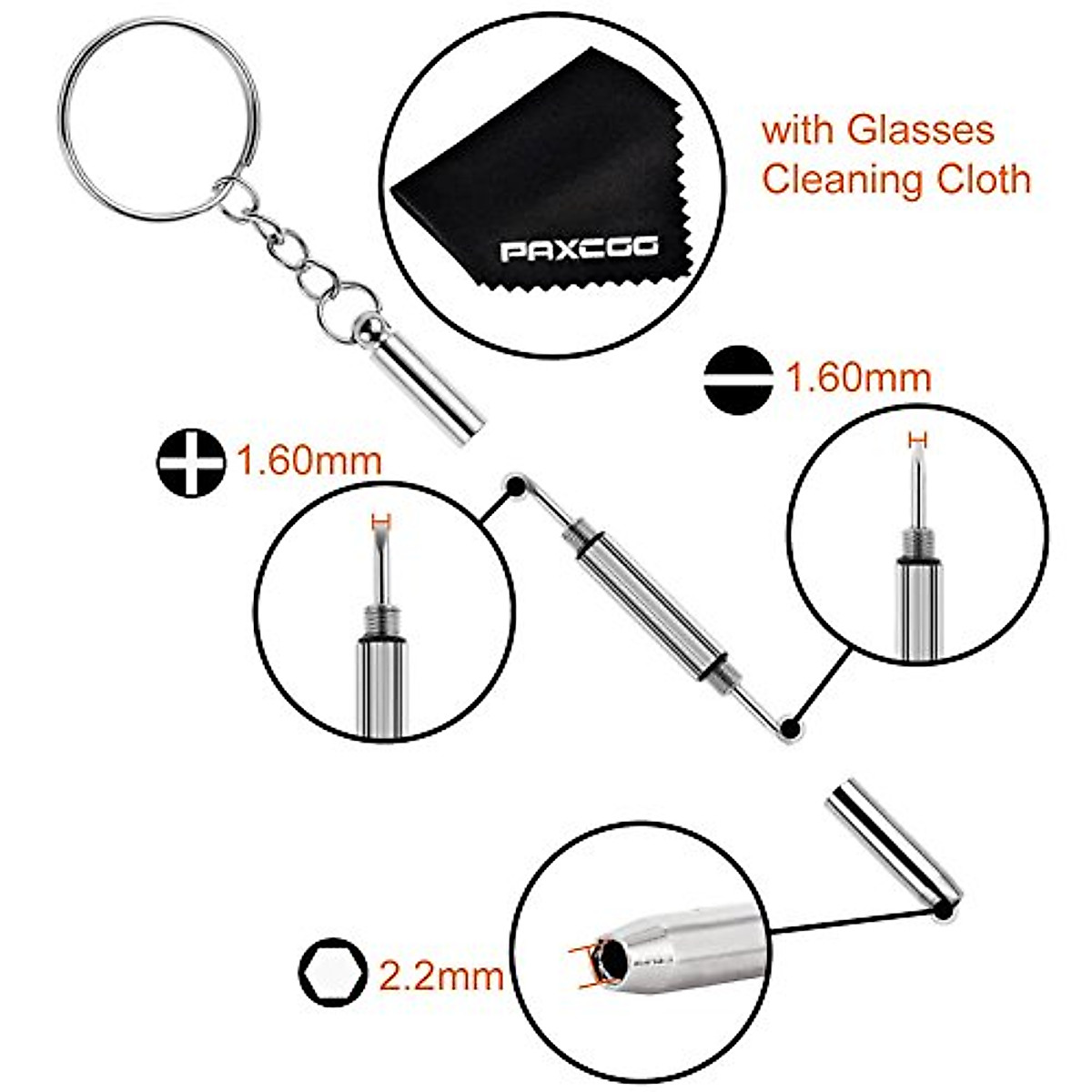 Paxcoo Precision Screwdriver Set of 8 - Magnetic Professional Repair Tool Kit for Glasses, Electronics and Watch Repair