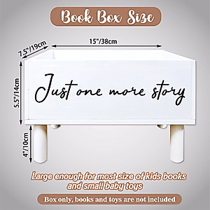 Just One More Story Bookshelf for Toddlers,Wooden Book Storage Box Caddy Basket Organizer with Legs,Floor Book Display,Kids Book Rack Bin Bookcase for Nursery Classroom Library