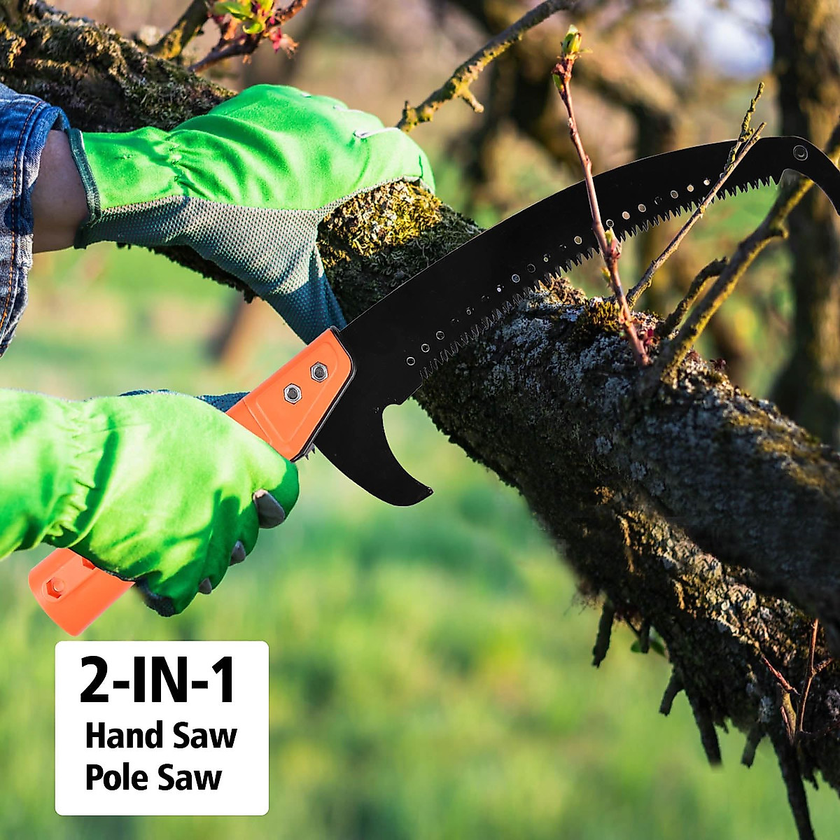 Scalebeard Hand Pole Saws for Tree Trimming,Manual Tree Trimmer,Handheld use or with Extended Manual Pruning Saw for precision tree limb cutting-Pole Saw Attachment(Pole not included)