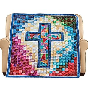 Collections Etc Colorful Geometric Cross Quilted Throw Blanket