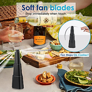 Adawook Fly Fans for Tables, 2PCS, Black, ABS Material, Keep Flies Away, Portable Table Fans