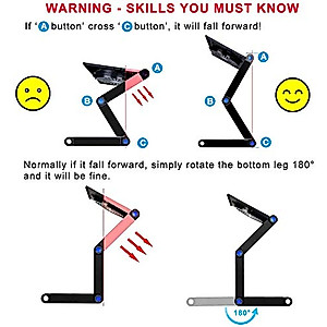 Desk York Flexible Laptop Stand for Couch/Recliner/Sofa - Computer Table, Laptop Holder for Bed - Cool Desk for Office & Home - Bday Gifts for Man, Women, Mom, Dad, Student, Friend-Aluminum-Black